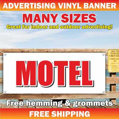 MOTEL Advertising Banner Vinyl Mesh Sign Poster Hotel Camping Overnight ...