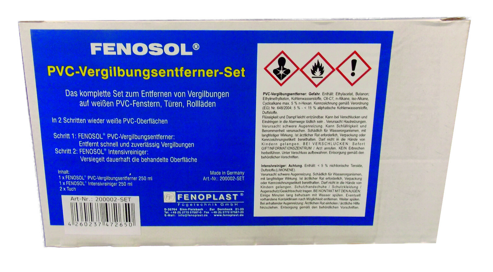 Fenoplast Fenosol PVC-Vergilbungsentferner-Set Fenster PVC Reiniger | eBay