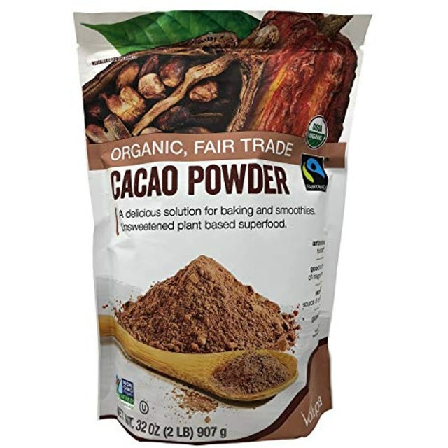Volupta Organic & Fair Trade Unsweetened Super Food Cacao Powder 32 Oz ...