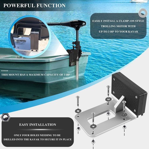 Universal Transom Trolling Motor Mount Bracket Kit For Kayaks Kayak ...