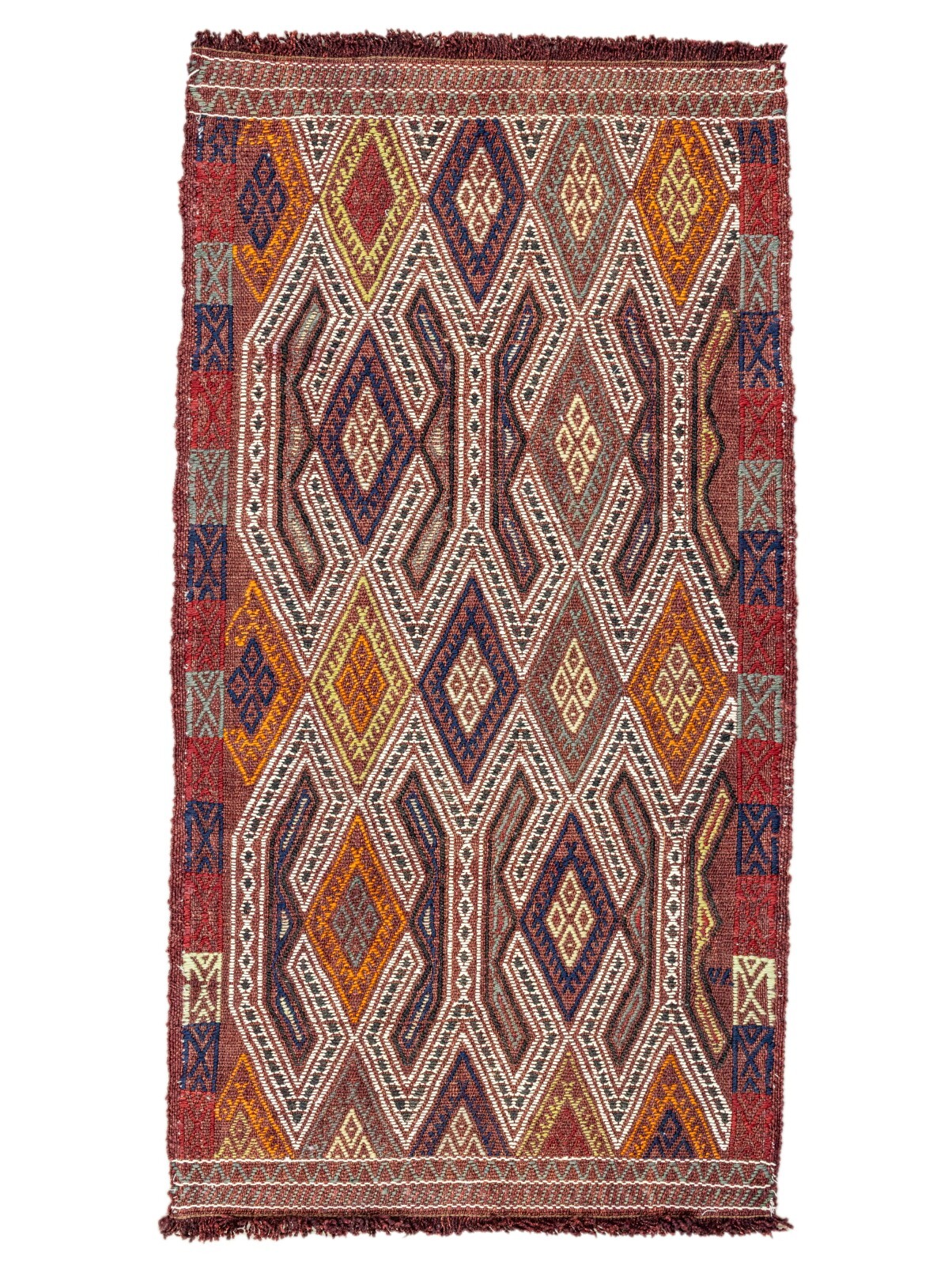 Vintage Turkish Kilim Rug-1.8x3.1 ft-Embroidered Oushak Small Kelim ...