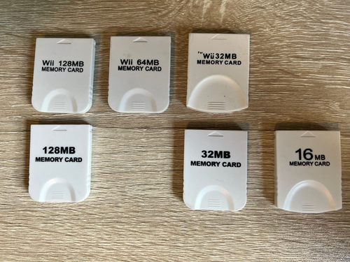 HUGE LOT! 6 USED Nintendo Wii Memory Cards (128MB, 64 MB, 16MB, 32MB ...