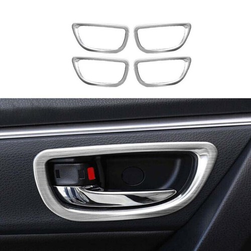 For Toyota Corolla 2014-2019 Silver Brushed 4pcs Trim Inner Door Handle ...
