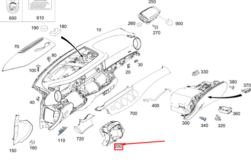 MB E C238 Steering Column Tube Dash Panel Cover LHD A21368072029051 NEW ...