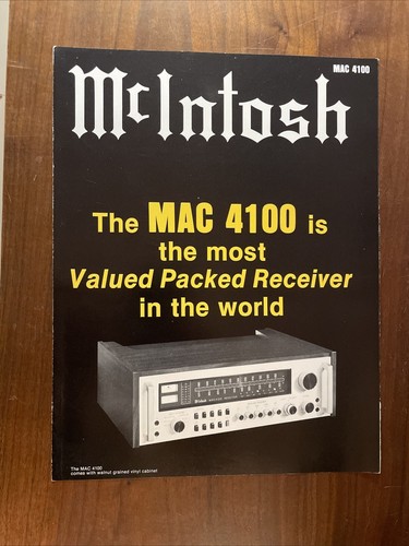 McIntosh Mac 4100 Receiver Brochure Spec Sheet ~ Vintage Original | eBay