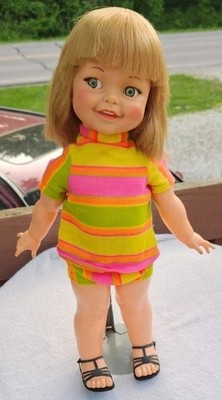 VINTAGE 1960s IDEAL GIGGLES DOLL FLIRTY EYES ORIGINAL DRESS No Giggle ...