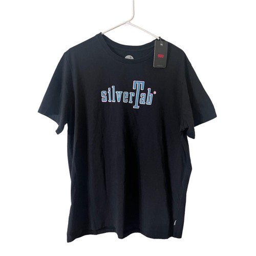 Levi's TShirt Silvertab Levis Black Retro Logo Print Short Sleeve Shirt ...