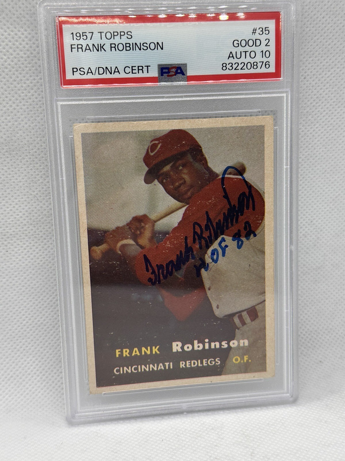 1957 Topps - #35 Frank Robinson (rookie card) - PSA 2 card/PSA Auto 10 ...