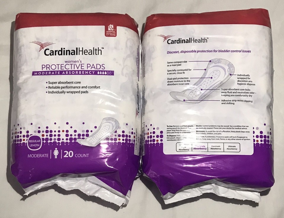 Cardinal Health Moderate Absorbency Protective Pads,Regular Length,20 ...