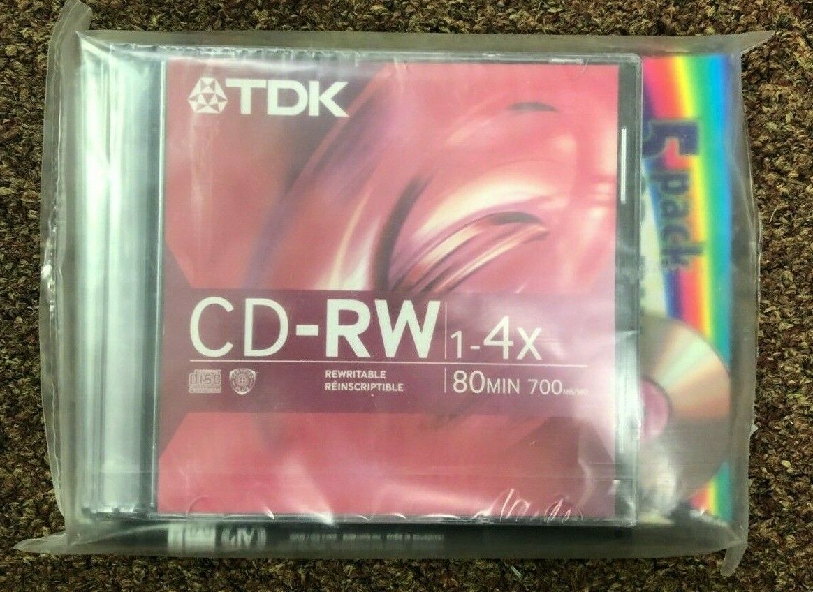 TDK CD-RW Rewritable Blank CDs 80 Min 700 MB Pack Of 5 (with bonus ...