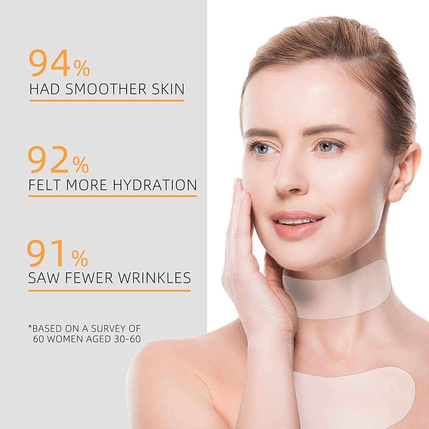 4× Reusable Anti Wrinkle Chest and Neck Silicone Pad Transparent Anti ...