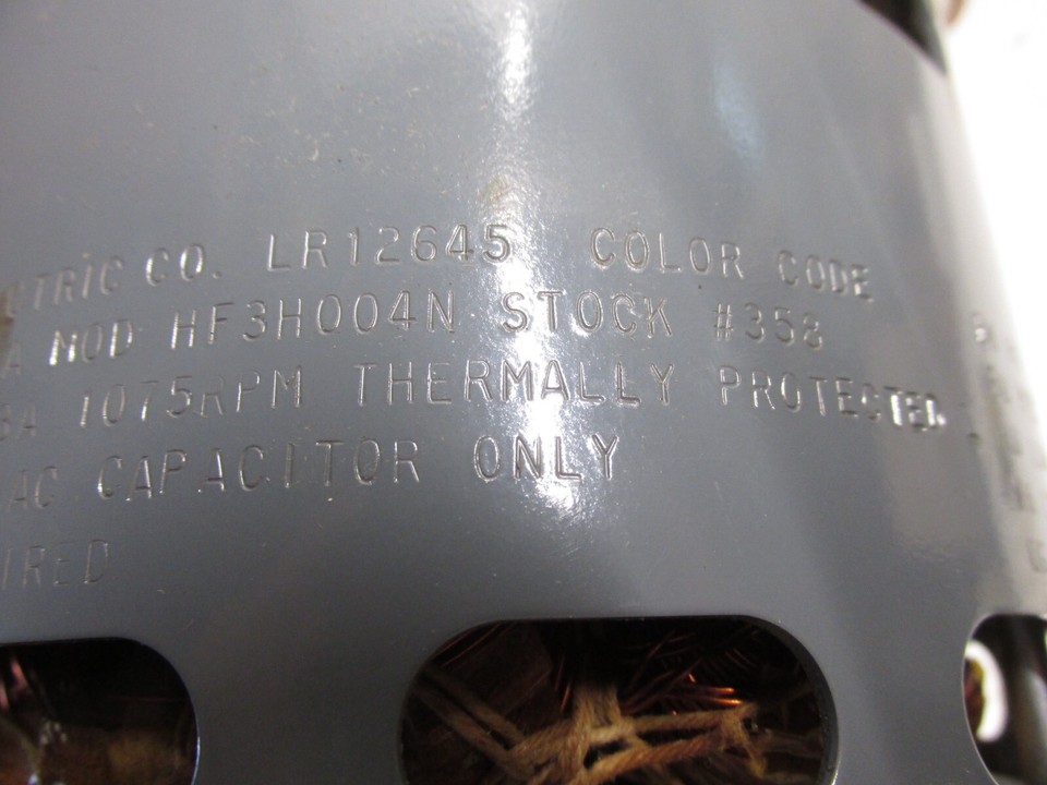 NEW UNIVERSAL ELECTRIC CO.THERMALLY PROTECTED MOTOR LR12645......VR-21 ...