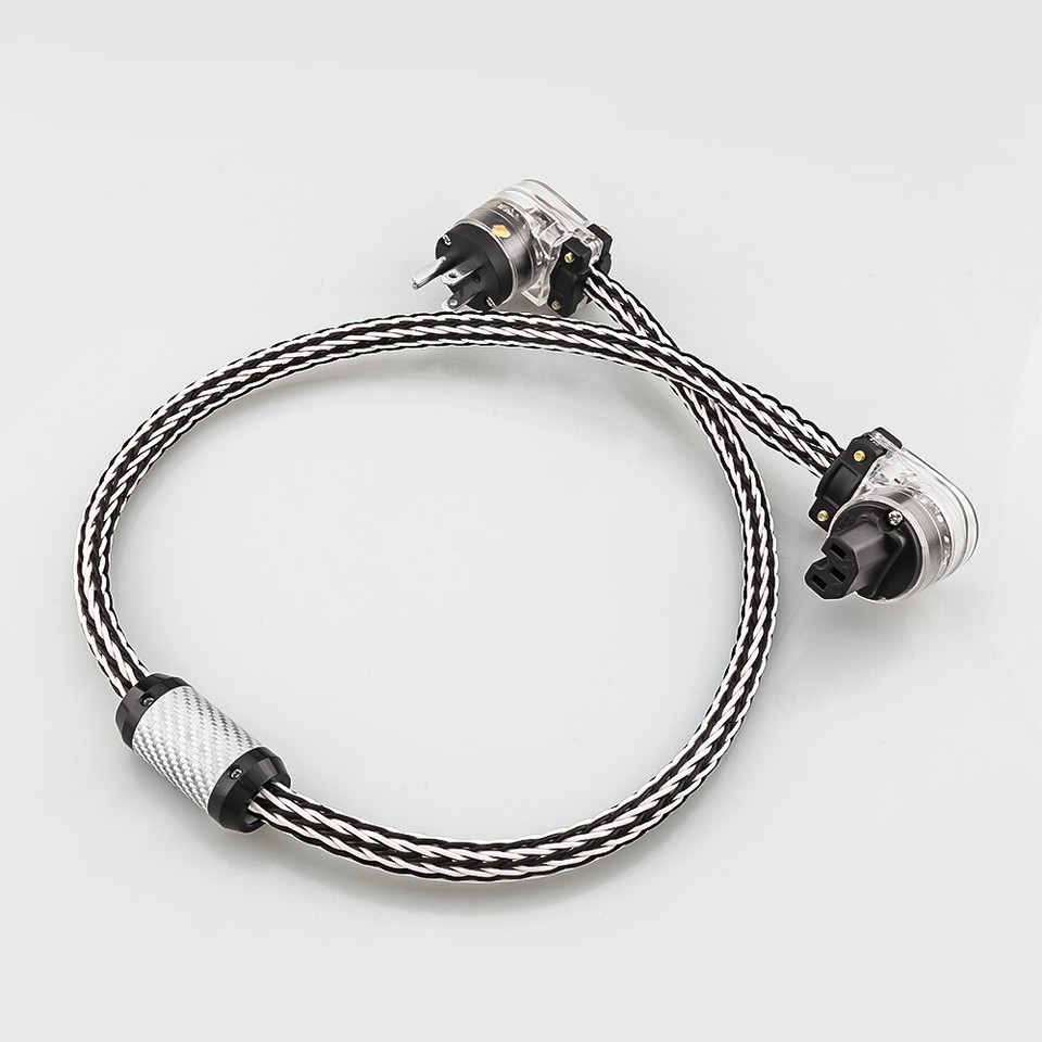 Audiophile 8AWG OCC Silver Power Cable Right Angle EU US HiFi Audio ...