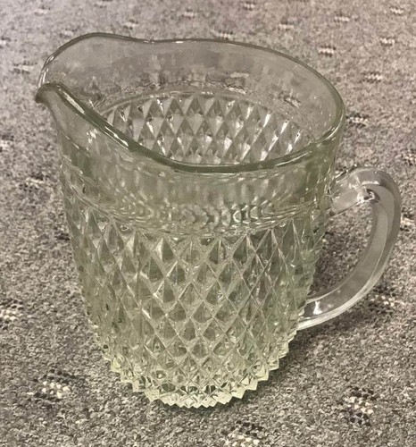 VINTAGE DIAMOND CUT CRYSTAL PITCHER 8 1/4" | eBay