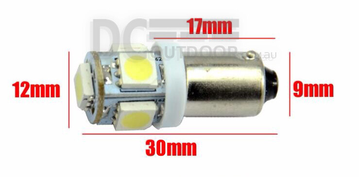 5 SMD LED BA9S T4W 1895 Bayonet Bulb - 12V Super White (TWIN PACK) | eBay