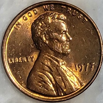 1977 Lincoln Penny No Mint Mark Rare RED Coin | eBay