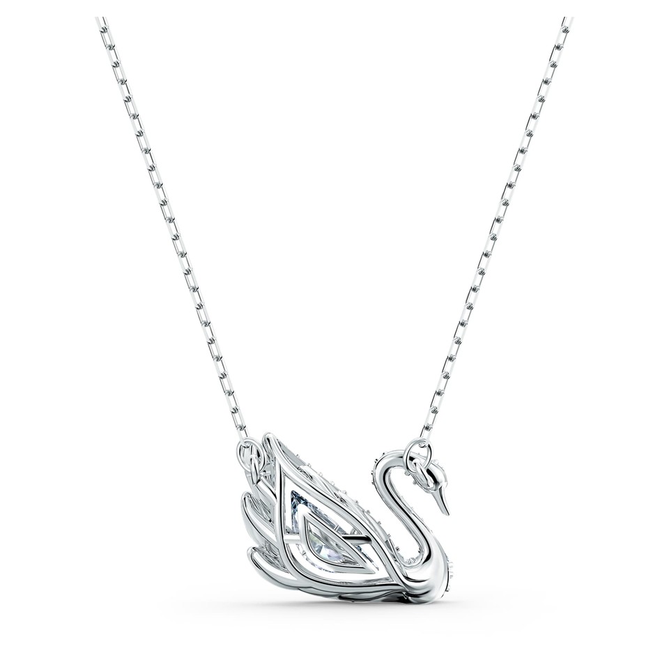 Swarovski Swan Necklace Swan, White, Rhodium Plated 5514421 | eBay