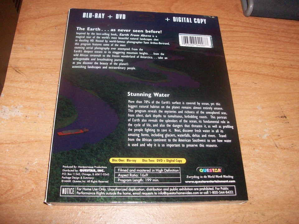 Earth From Above: Stunning Water Oceans (Blu-ray/DVD, 2011) Nature ...