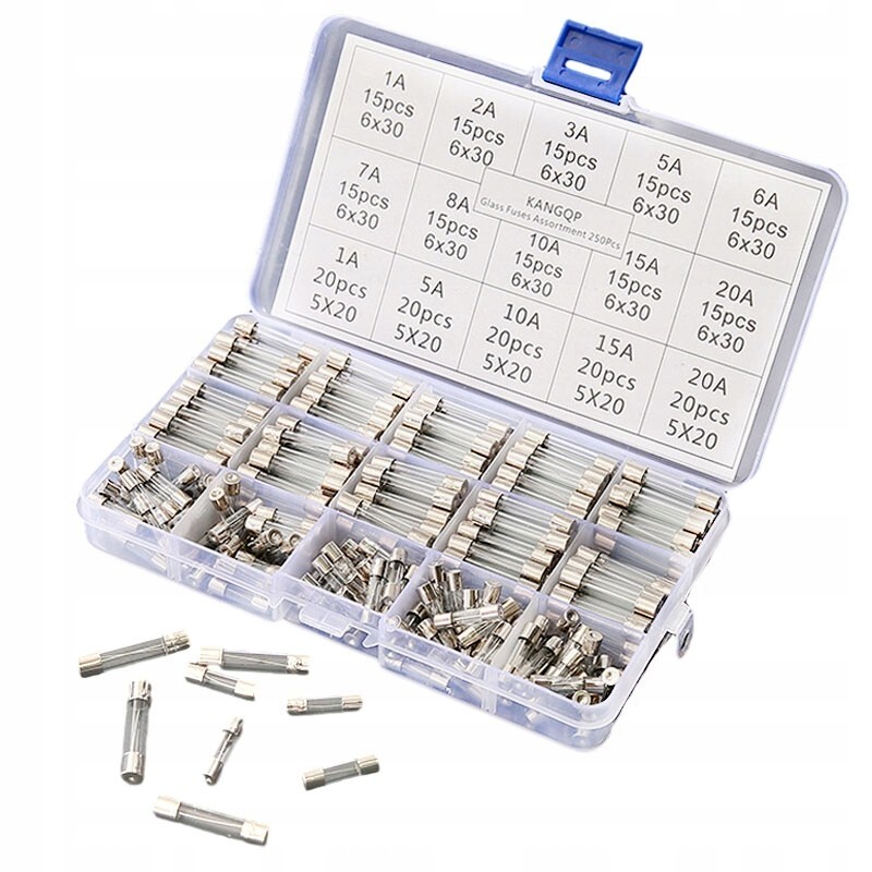 Glass Fuse Set Quick Blow Glass Tube Fuse Assorted Kits Fuses 250pcs | eBay