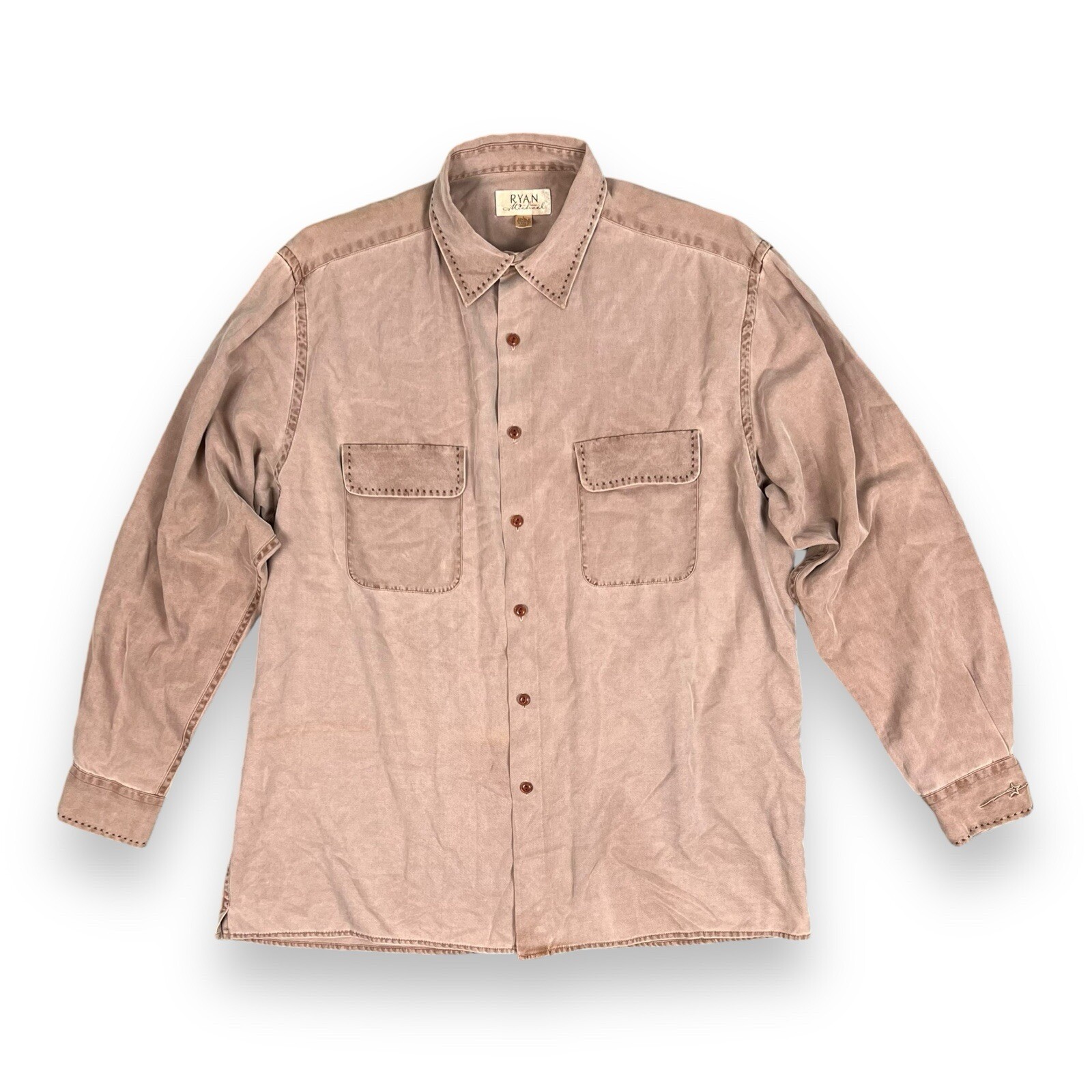 Ryan Michael Western Shirt Silk Cotton Cowboy Long Sl… - Gem
