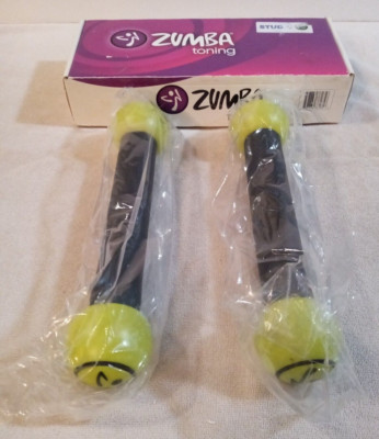 Zumba fitness exhilarate 1 lb. toning sticks with maraca sound/shake ...