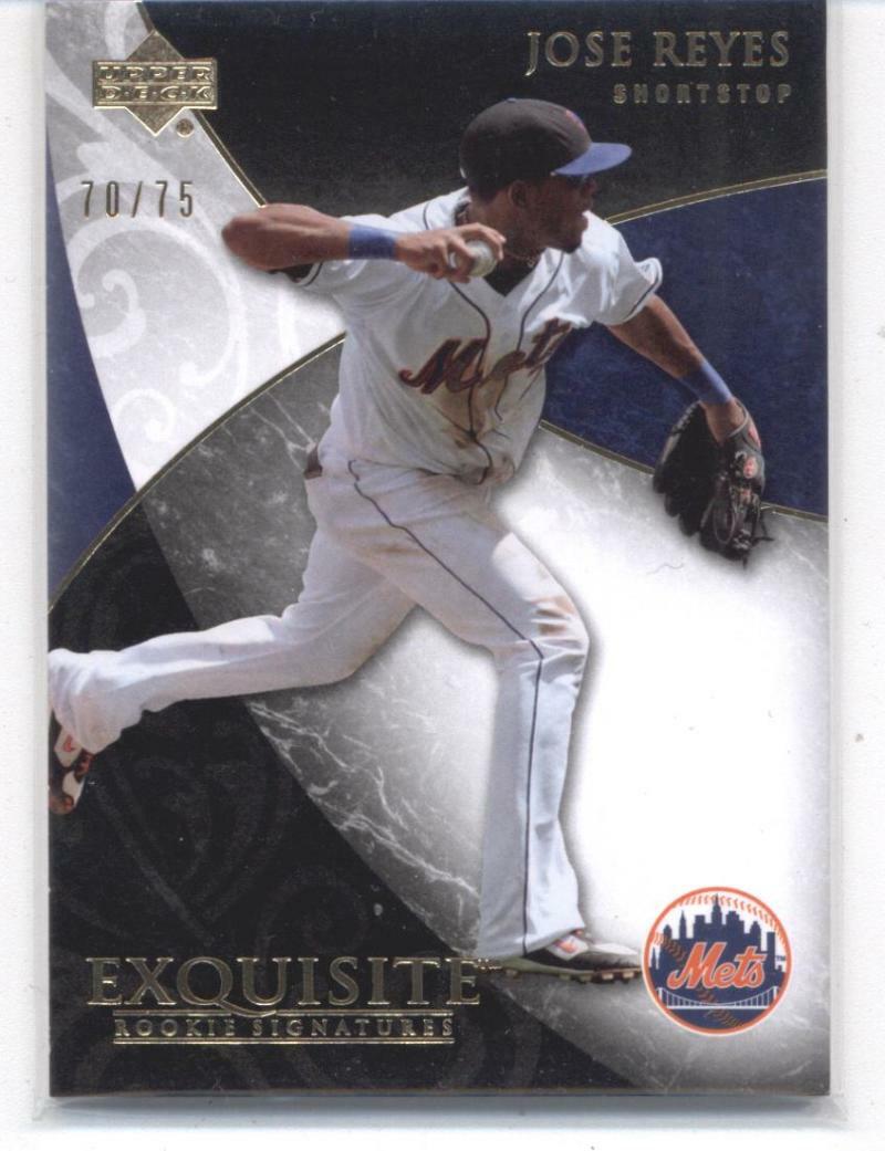 2007 Exquisite Collection Rookie Signatures Gold #83 Jose Reyes Mets ...