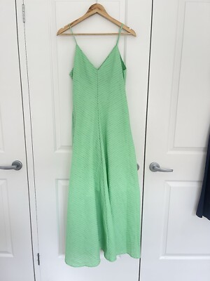 Annette Daley Lime Green & Brown Stripe Maxi Dress Size M | eBay