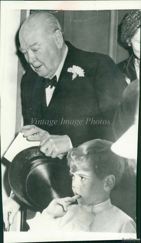 1957 Photo Sir Winston Churchill At Niece Sally Wedding To Colin Crewe ...