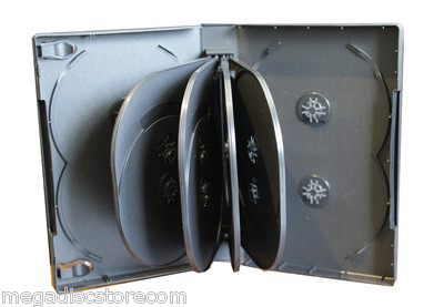 New 2 Pk Black Multi DVD Case Box 33 mm 12 Discs Holder W Flap Premium ...