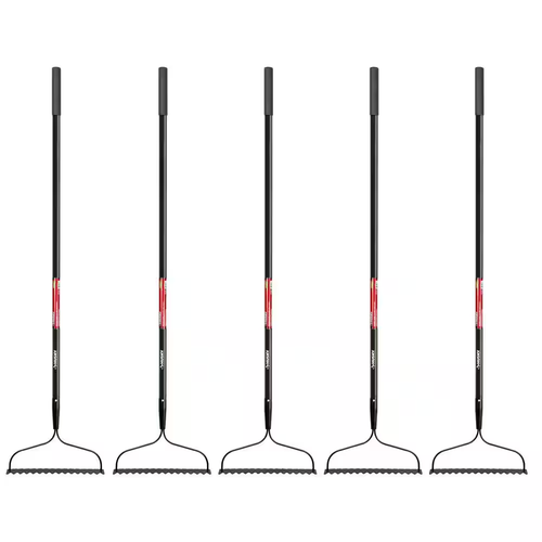 Steel Lawn and Garden Bow Rake, Double Sided, 16-Tines,5-Pack, 57 in ...