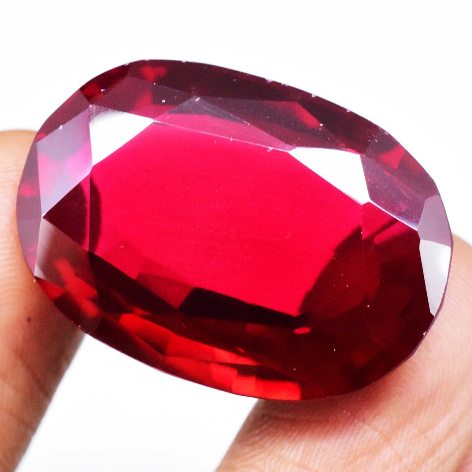 Large 90.65 ct. Natural Red Ruby 31x21mm Oval Cut Certified Loose ...
