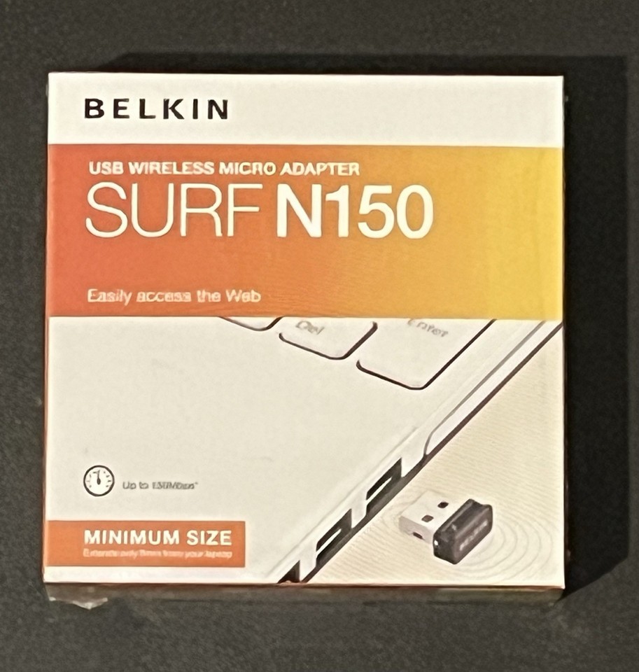 Belkin Surf N150 USB Wireless WiFi Micro Adapter Dongle for PC/Laptop ...