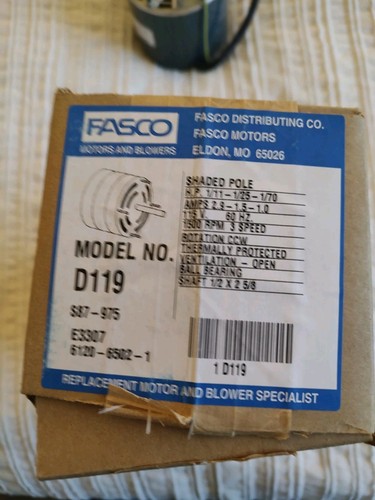 Fasco Model D119 Shaded Pole Motor New | eBay