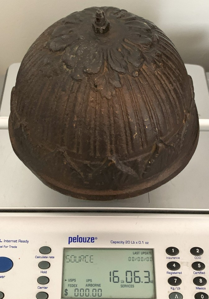 Antique Ornate Brass Counterweight Light Fixture Part Patina Steampunk ...