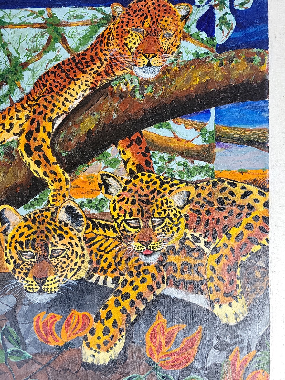 Cheeta Leopard Acrylic Painting Signed | eBay