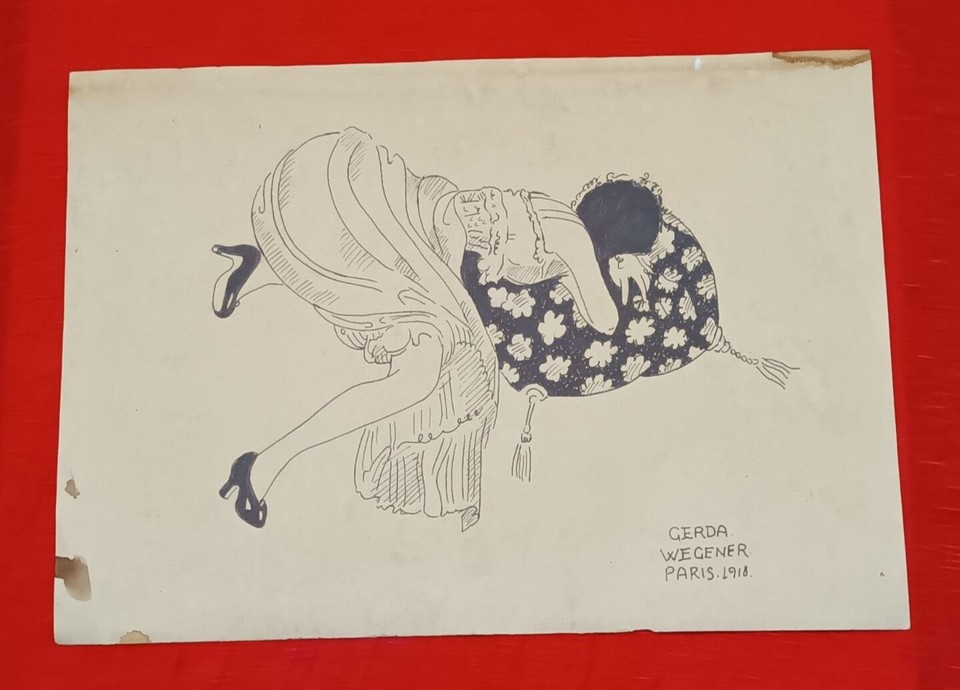 GERDA WEGENER Drawing On Paper (handmade) Signed And Stamped Vtg Art | eBay