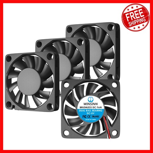 Pack of 4 Low-Noise Dual Ball Bearing Fans - 60mm Brushless 5V for ...