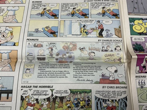 Last Original Peanuts Comic Strip - Feb. 13, 2000 St. Louis Post ...