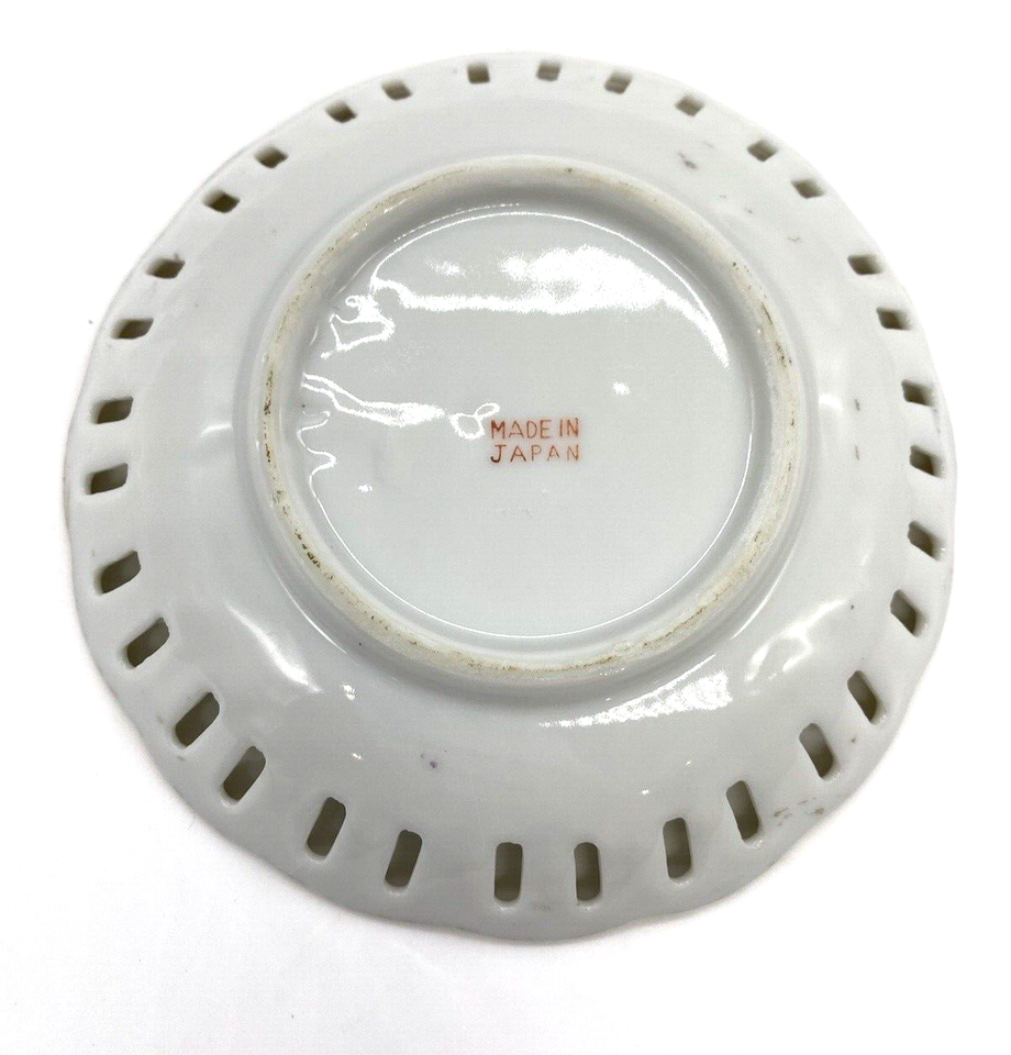 Small Vintage China Hanging Cut Out Plate Fruit and Gold Trim, Made In ...