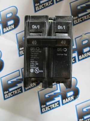 CUTLER HAMMER BR240, 40 Amp, 240 Volt, 2 Pole, Plug In Circuit Breaker ...