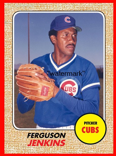 FERGUSON JENKINS Custom Made Baseball Art Card Chicago Cubs MINT | eBay