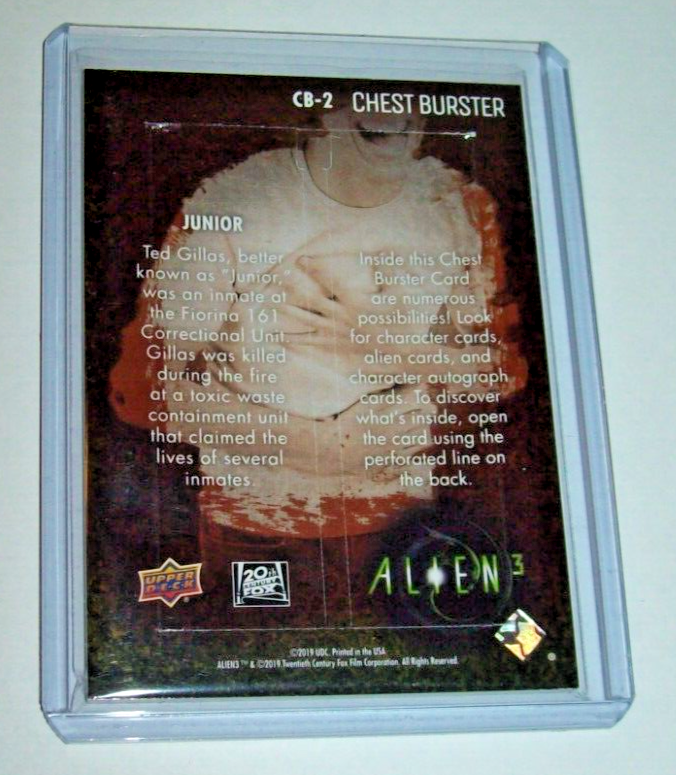 2019 Upper Deck Alien 3 Junior Chest Burster Unripped Card | eBay