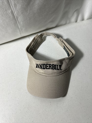 Vanderbilt University Commodores Adjustable Strap Tan Khaki Visor Hat ...