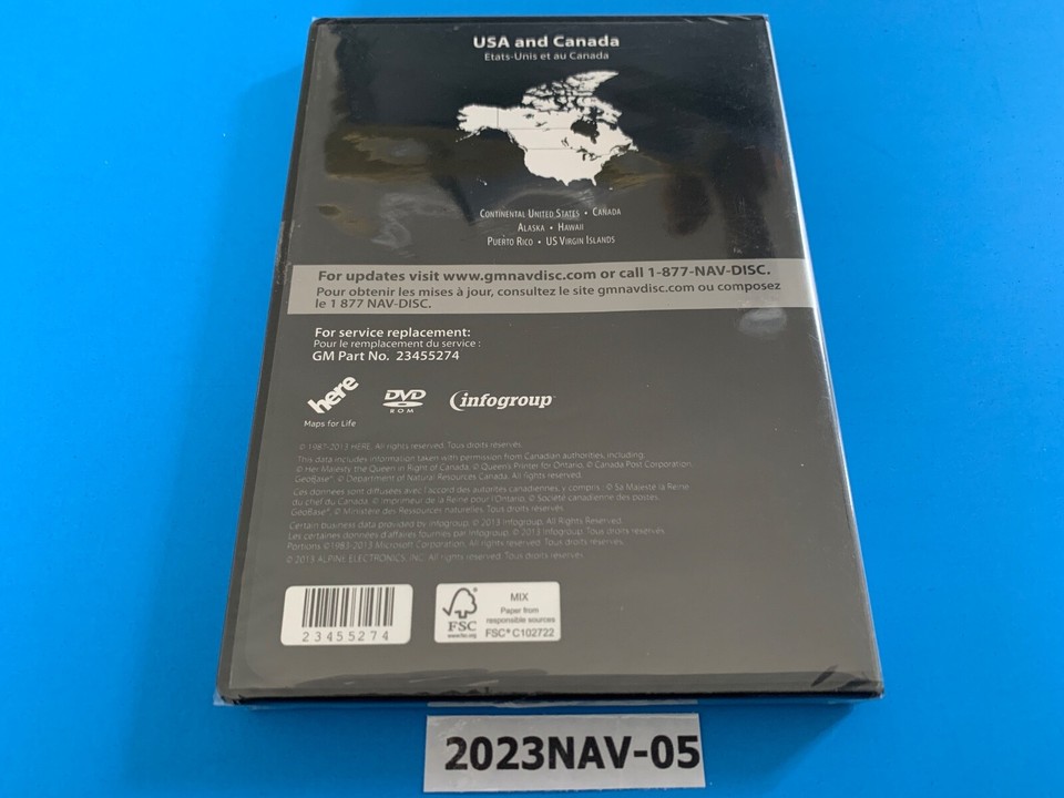 *NEW* GM Navigation Map DVD P/N 23455274 Version 5.01 Designed for ...