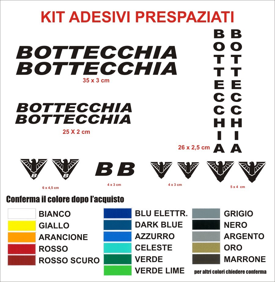KIT Adesivi Bottecchia Bici Alta qualità sticker decals Bike logo ebike ...