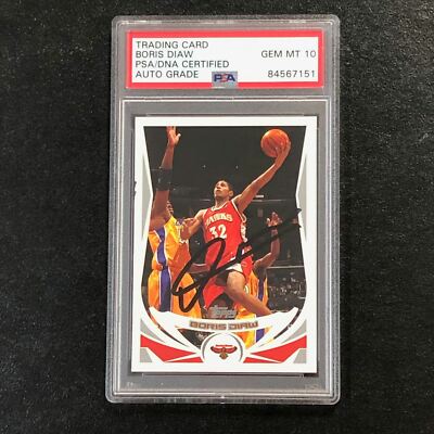 2004 NBA Topps #65 Boris Diaw Signed Card AUTO 10 PSA Slabbed RC | eBay