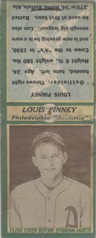 1935-36 Diamond Matchbooks - U3-1 Lou Finney (RC) for sale online | eBay