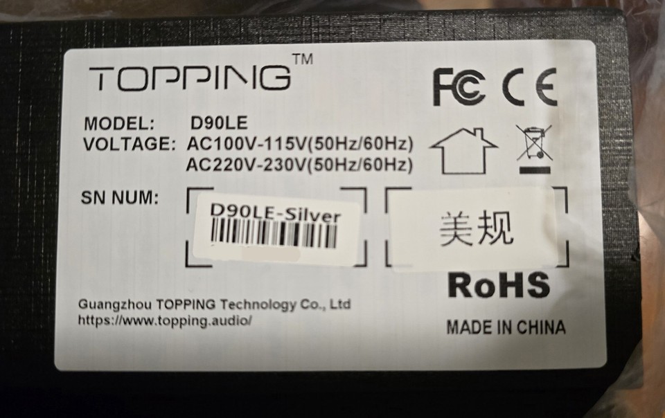 Topping D90LE Desktop Digital to Analog Convertor (DAC) - Silver | eBay