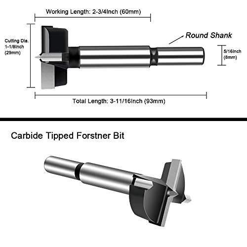 ASNOMY 4 Inch Forstner Drill Bit, Carbide Tipped Forstner Bit Assorted ...