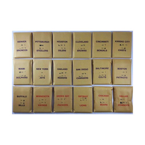 APBA APBA Football Card Sets Football (1970 Complete Season Cards, 1st ...